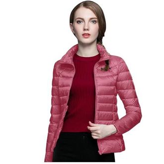 Generic Veste Légère Femme Doudoune Matelassée à Zip Hiver Polaire Manteau Doublure Chaud Veste Mi-longue Chic et Elegant Outercoat Zippé Epaissé Parka Coupe-