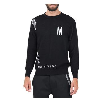 Moschino Homme, Pulls, Noir, Taille: S Couture Pull en Tricot