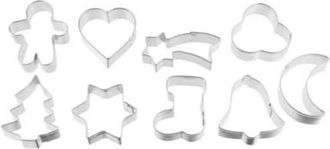 Zenker 42961 Lot de 9 emporte-pièces avec 9 formes assorties, emporte-pièces sur cintre, emporte-pièces de noël, sablés, biscuits, Acier inoxydable, env 5 x 
