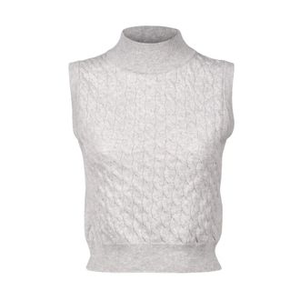 Brunello Cucinelli Femme, Pulls, Gris, Taille: 40 FR Cashmere Sweater