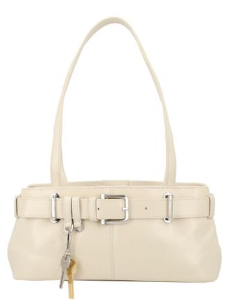 Osoi Womens Shoulder Bag Brocle Mini Ivory Cow Leather