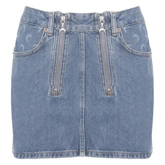 Marine Serre Femme, Jupes, Bleu, Taille: 38 FR Mini-jupe en jean