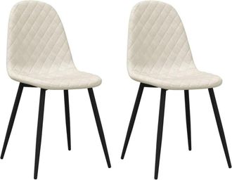 vidaXL Esszimmerst&uuml;hle 2 Stk. Cremewei&szlig; Samt Vidaxl