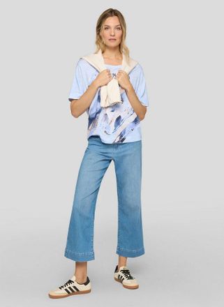 Rabe Kurzarmshirt T-Shirt Damen - Damen Shirt aus Baumwolle-Modal-Mix mit Frontprint und
