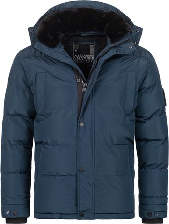 Alessandro Salvarini Herren Winterjacke AS-326 mit Teddyfell & abnehmbarer Kapuze
