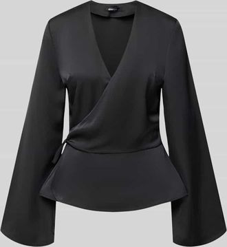 Gina Tricot Satinbluse in Wickel-Optik mit Kimono&auml;rmeln