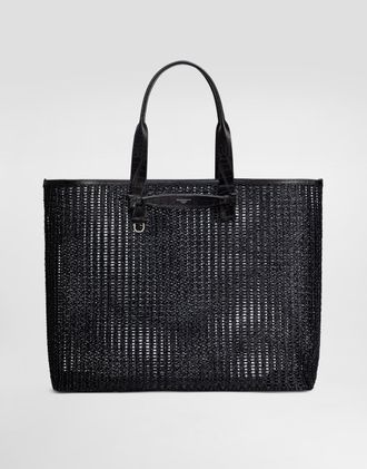 Dolce & Gabbana Woven Mesh And Calfskin Shopper - Mann Shopper Schwarz Onesize