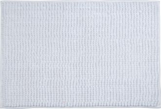 MSV Badteppich Badvorleger Duschvorleger Chenille Hochflor Badematte 50x80 cm - Weiß
