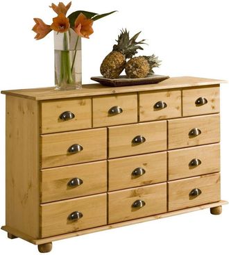 IDIMEX Commode apothicaire colmar en pin massif, 11 tiroirs, finition teintée/cirée
