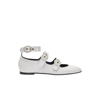Scarosso Linda II Ballerinas aus wei&szlig;em Lackleder - - Shoes - Damen - Wei&szlig; - 37 1/2 EU
