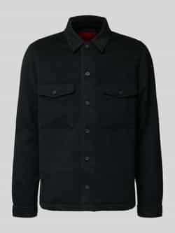 HUGO BOSS Loose Fit Hemdjacke mit Umlegekragen Modell ENALU