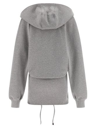 The Attico Hooded Fleece Mini Hoodie - Gray