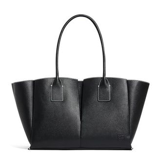 Le Tanneur cabas grand mod&egrave;le, en cuir grain&eacute;, Elena, femme, port&eacute; &eacute;paule, main, poches plates, poche plate zipp&eacute;e amovible, emplacement miroir, miroir de poche