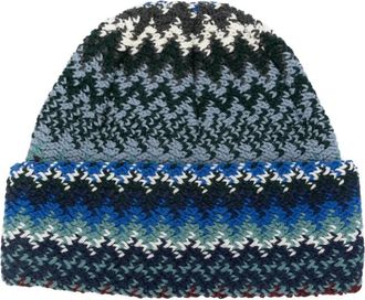 Missoni bonnet à motif zig-zag - Bleu