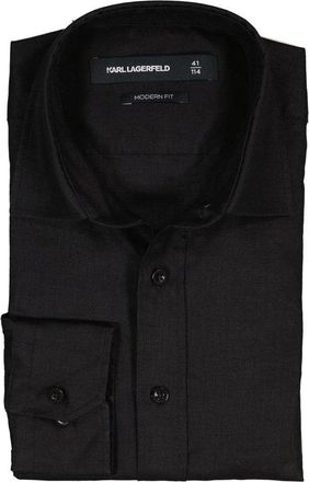 Karl Lagerfeld Herren Hemd schwarz Leinen