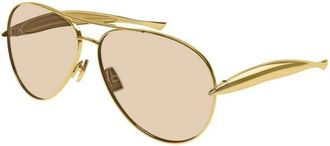 Bottega Veneta unisex, Accessoires, Jaune, Taille: 64 MM Lunettes Authentiques et Élégantes, Qualité Premium