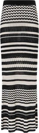 Akep Femme, Jupes, Multicolore, Taille: 42 FR Longue Jupe Tricot&eacute;e &agrave; Rayures