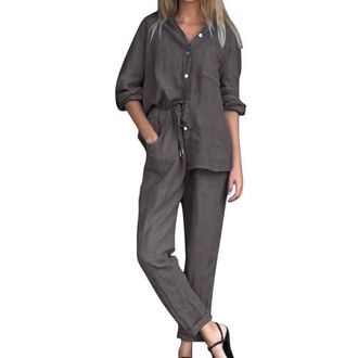 Generic Surv&ecirc;tement pour femme, ensemble complet en polaire dagneau &agrave; col rond, sweat &agrave; capuche dhiver pour jeunes, &eacute;pais, chaud, couleur unie, grande taille,