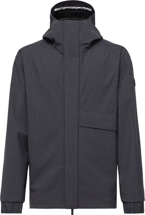 Moncler Moncler Coupe-vent En Laine M&eacute;lang&eacute;e &Agrave; Capuche Sillon, Homme, Gris, Taille: 0