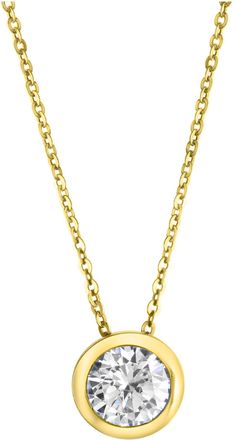 Celesta Silber Halskette Silber 925 vergoldet 45+5cm lang mit wei&szlig;em Zirkonia-Stein 8mm