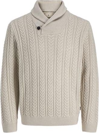 Jack & Jones Jprblusean Knit Cable Shawl Neck, Doublure argentée, XXL Homme