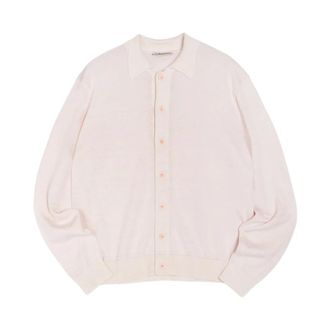 Ymc You Must Create Homme, Pulls, Rose, Taille: XL Cardigan &agrave; col en maille