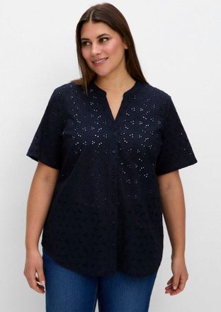 Sheego Klassische Bluse Kurzarm-Bluse Kurzarm