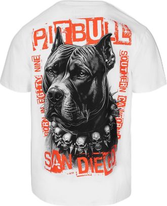 Pitbull Herren T-Shirt San Diego, Regular Fit, Gro&szlig;er R&uuml;ckendruck Motiv, 100% Baumwolle, Streetwear Shirt, Tshirt, Kurzarmshirt
