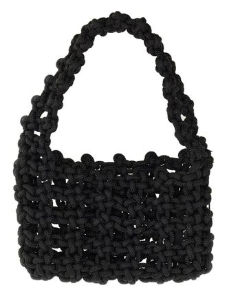 Kara Womens Knot Shoulder Bag Black Nylon