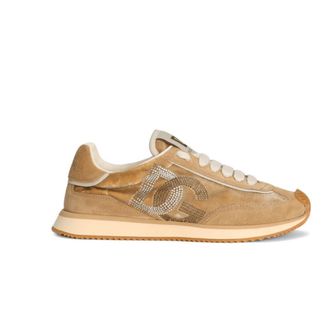 Dolce & Gabbana Beige Cushion Sneakers mit Strass-Verzierung - - Shoes - Damen - Beige - 40 EU