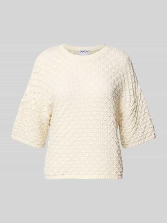 Jake*s Casual Strick-Shirt aus Ajour-Strick