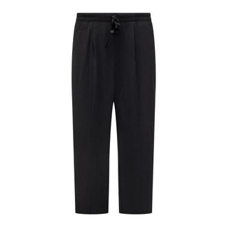 Fear of God Homme, Pantalons, Noir, Taille: M Pantalon Droit &agrave; Cordon de Serrage en Tencel et Nylon