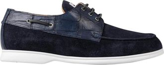 Kiton Homme, Chaussures, Bleu, Taille: 42 EU Mocassins en daim et cuir de crocodile