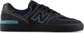 New Balance Unisex NB Numeric 574 Vulc in Schwarz/Gr&uuml;n, Wildleder/Mesh, Gr&ouml;&szlig;e 44.5