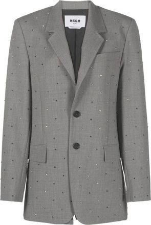 Msgm Msgm, Femme, Vestes, Gris, Taille: 40 FR 96 Giacca C/strass