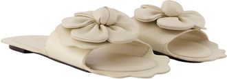 Marc Jacobs Womens The Daisy Sandals - Marc Jacobs Leather White Cowhide Shoes