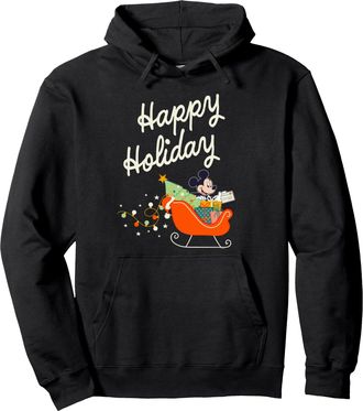 Disney Mickey Mouse Happy Holiday Christmas Sleigh Delivery Pullover Hoodie