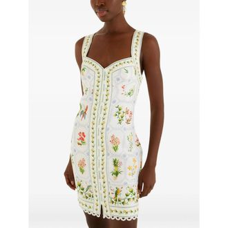 Farm Rio Floral-print Scallop-trim Dress