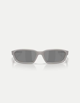 Oakley Terraforma - Lunettes de soleil rectangulaires &agrave; verres r&eacute;fl&eacute;chissants polaris&eacute;s noirs - Titane-Gris