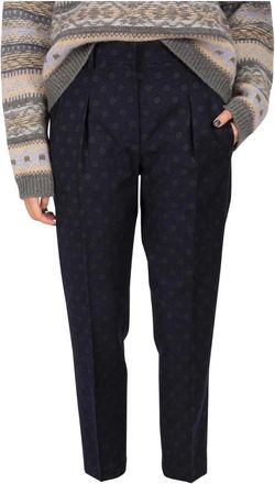 Brunello Cucinelli Gestreifte Fantasy Blaue Hose - - Trousers - Damen - Schwarzk - M