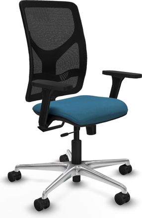 Piqueras y Crespo B&uuml;rostuhl mit 3D-Armen, h&ouml;henverstellbare Lendenwirbelst&uuml;tze, ausgestattet mit Syncro/Traslack und Schneideschaum, Schwarz/Petrolgr&uuml;n