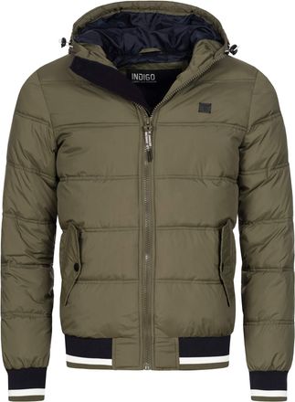 Indicode Herren Bacon Steppjacke in Daunenjacken-Optik | Winterjacke &Uuml;bergangsjacke Army, M