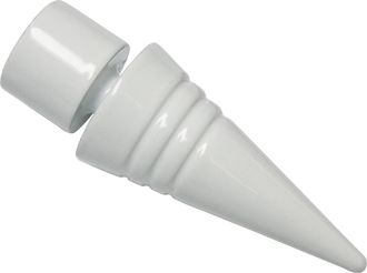 Gardinia Endkn&ouml;pfe f&uuml;r Gardinenstangen, 2 x Endst&uuml;ck Spitze, Serie Chicago, Metall, Wei&szlig;, Durchmesser 20 mm, 11278, &oslash; 20 mm