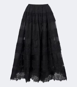 Elie Saab Jupe midi &agrave; dentelle