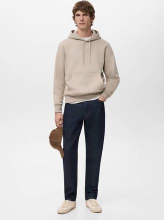 Mango Sweat &agrave; capuche int&eacute;rieur soft-touch sable - Homme - XXL - MANGO MAN