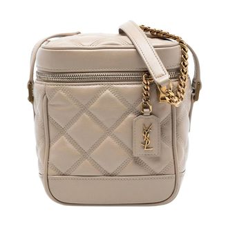 Saint Laurent Sac Vanity matelass&eacute; doccasion - Femme - Pre-owned - Beige - Taille: ONE Size