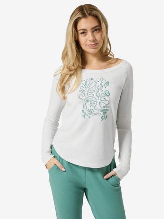 super.natural Sweatshirt f&uuml;r Damen,Merino W UNDER THE SEA CREW mit Sommer-Motiv, atmungsaktiv