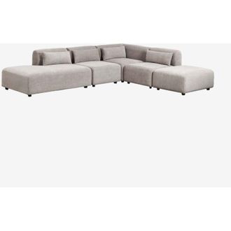 Sklum Sklum - 4-teiliges modulares Ecksofa mit Chaiselongue links und Fogler-Hocker