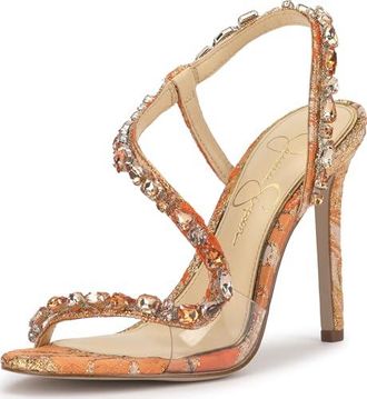 Jessica Simpson Sandales &agrave; talon haut Jaycin pour femme, Combo mandarine, 37.5 EU