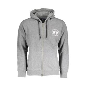 La Martina Grauer Baumwollpullover mit Kapuze und Rei&szlig;verschluss - - Sweatshirts & Hoodies - Herren - Grau - XL
